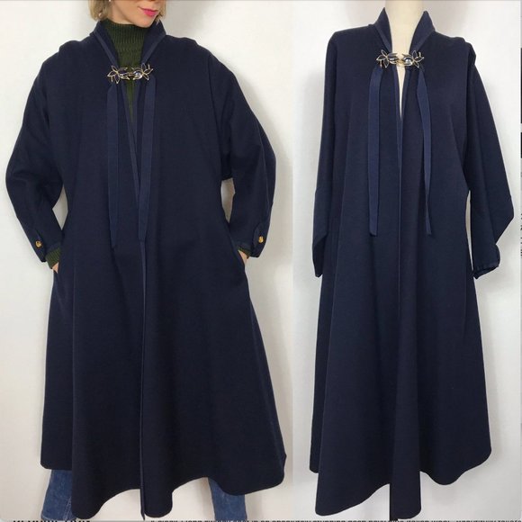 Vintage | Jackets & Coats | True Vintage Italian Wool Cloak With Enamel ...